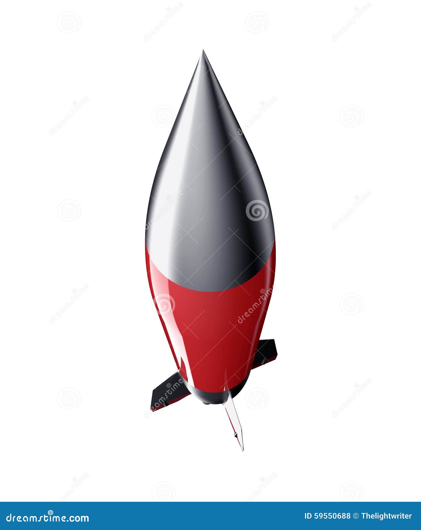 Red Missile Isolated On A White Background Stock Image | CartoonDealer ...