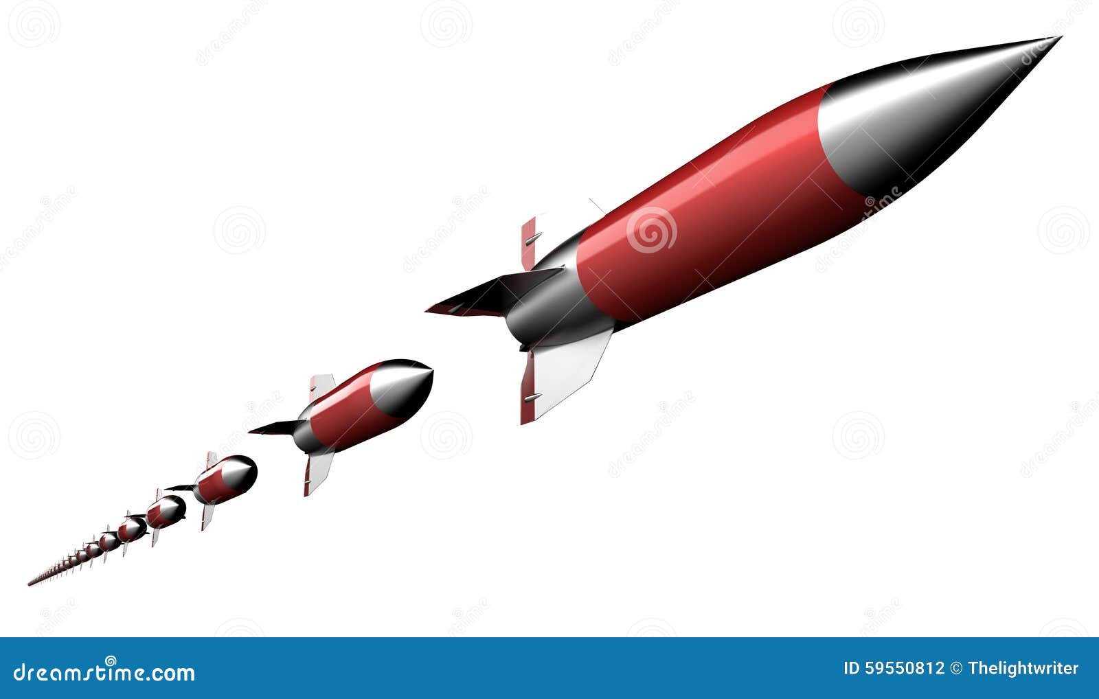 Red Missile Isolated On A White Background Stock Image | CartoonDealer ...