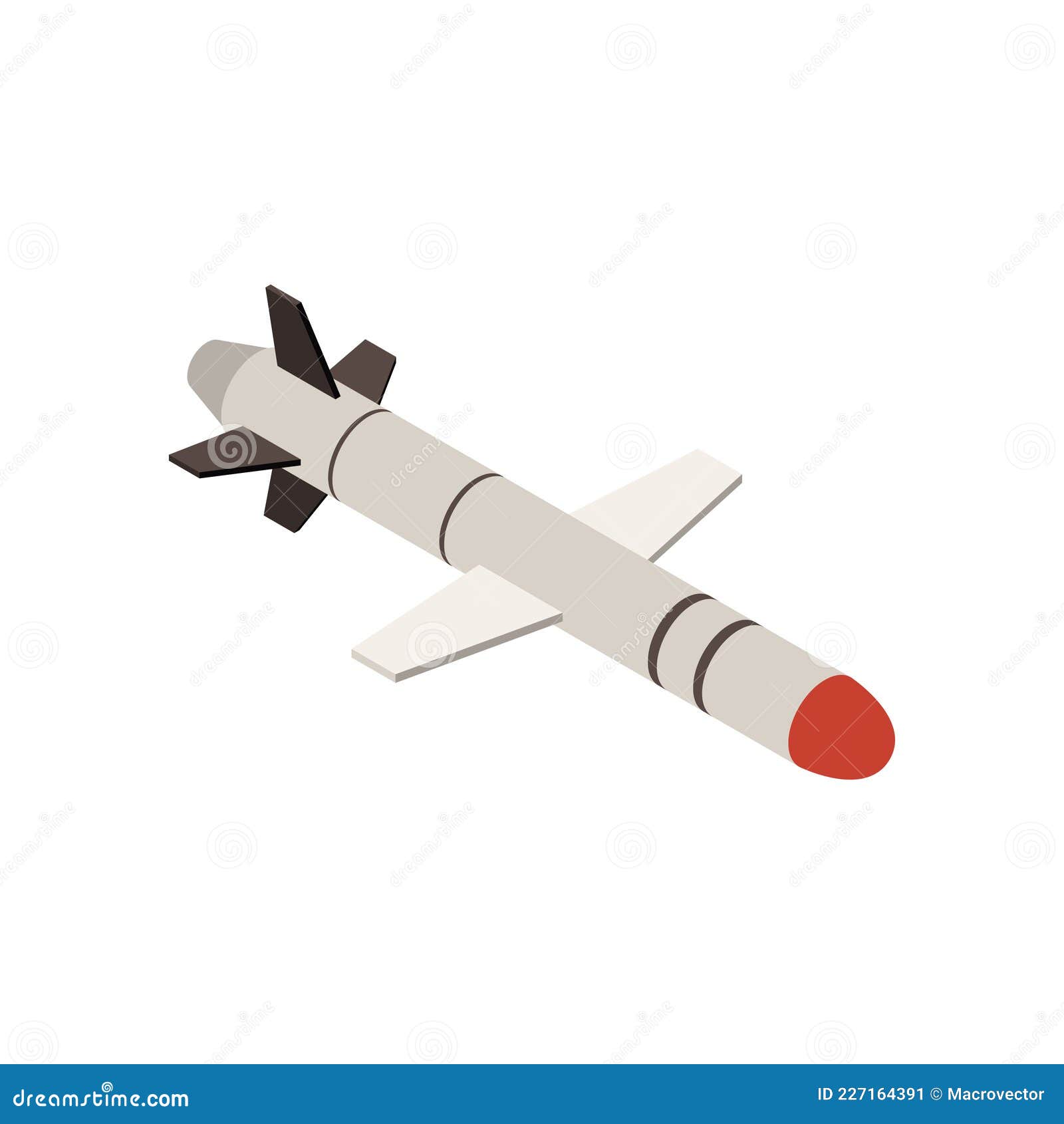 Missile Isometric Icon stock vector. Illustration of plane - 227164391