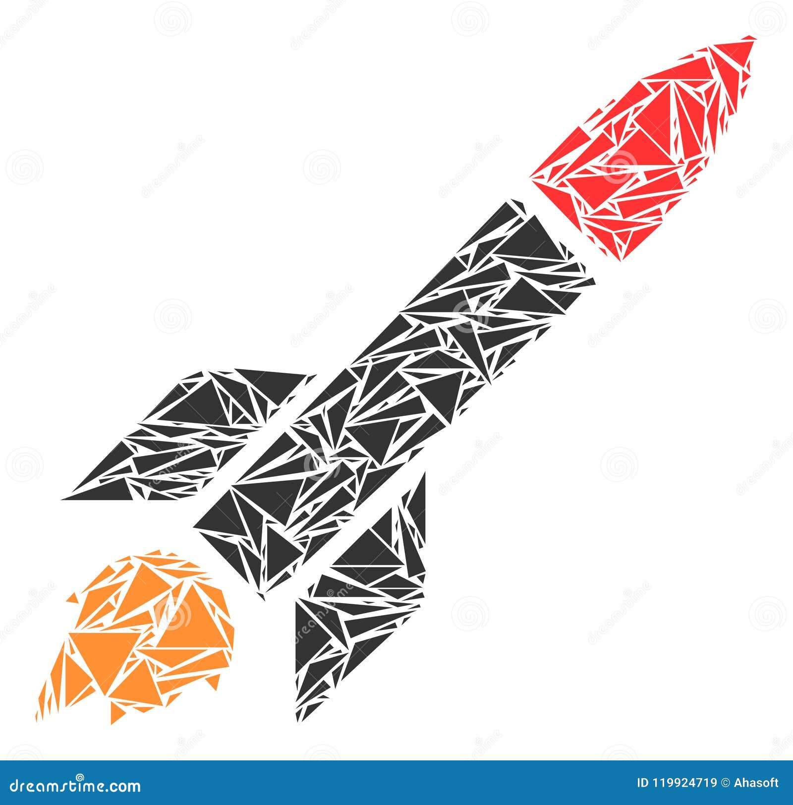 Missile Launch Mosaic of Triangles Stock Vector - Illustration of ...