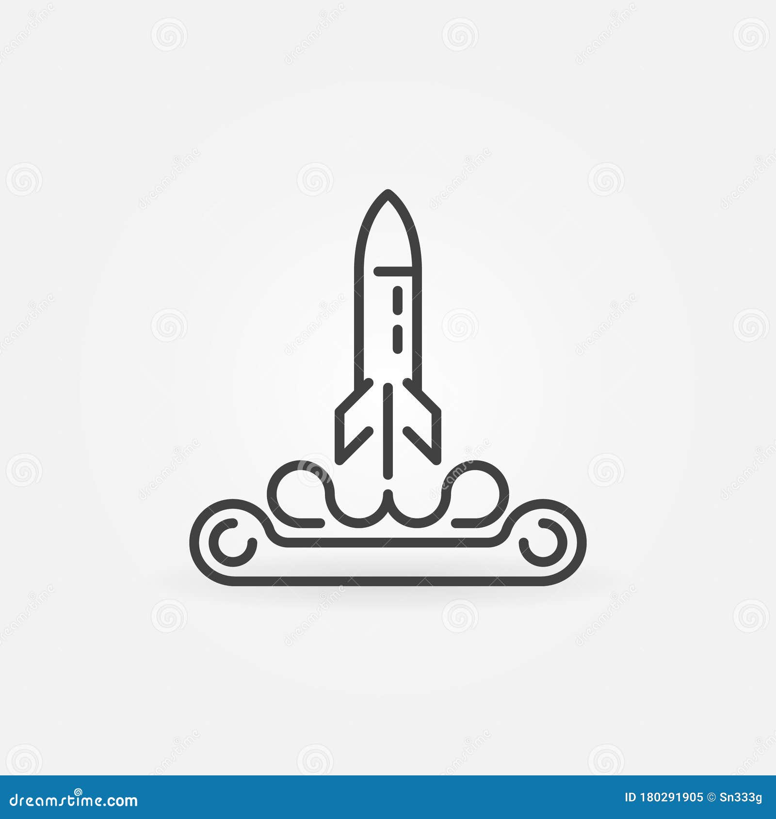 Missile Launch Vector Concept Icon in Thin Line Style Stock Vector ...
