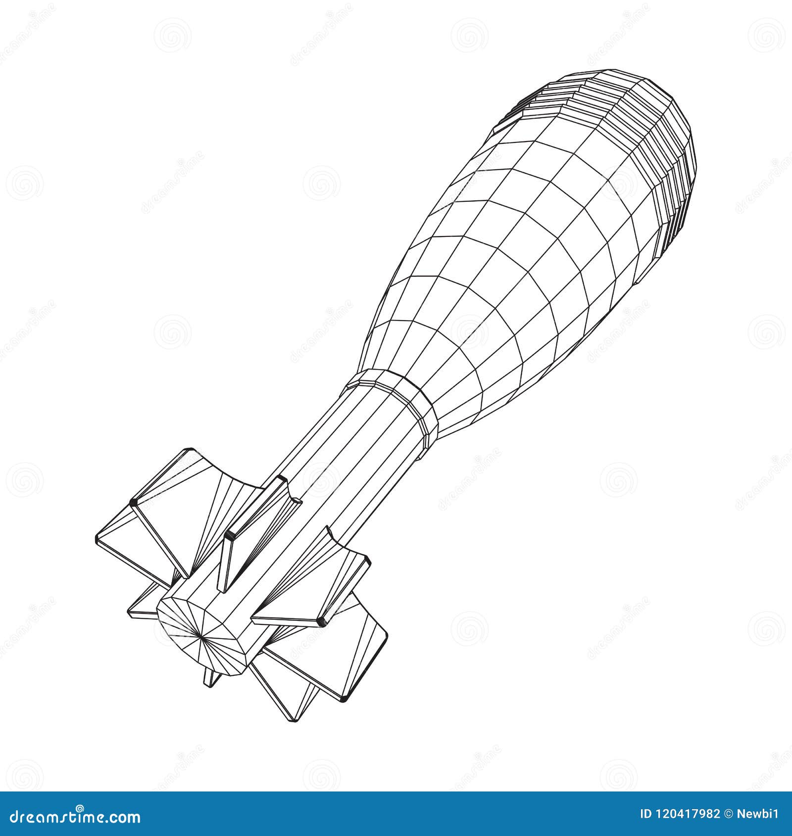 Missile, Nuclear Bomb Vector Stock Vector - Illustration of polygon ...