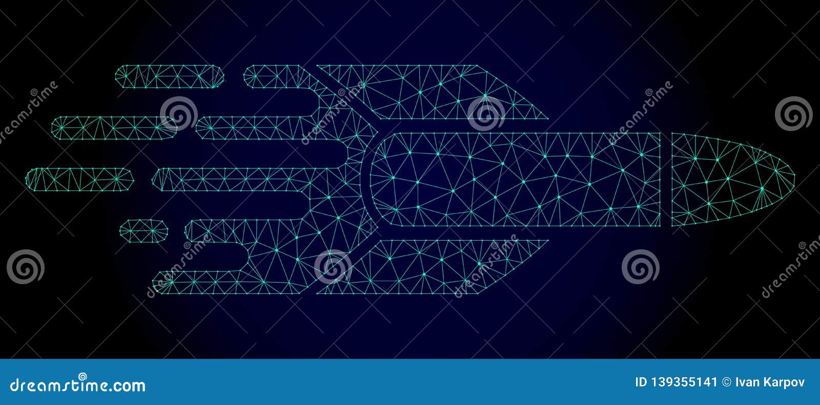 Missile Polygonal Frame Vector Mesh with Fast Motion Effect Stock ...