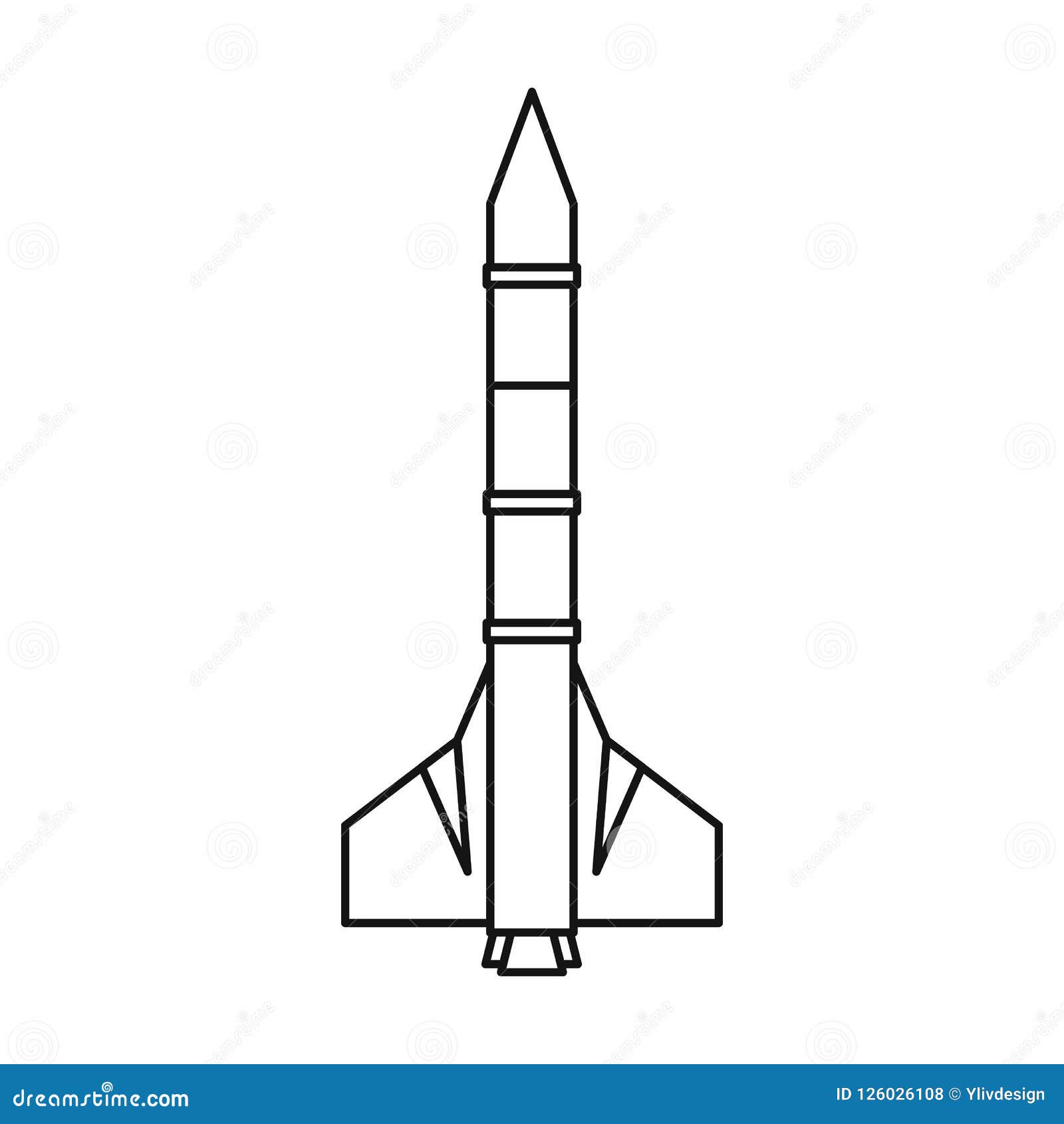 Missile Rocket Icon in Outline Style Stock Illustration - Illustration ... Missile Rocket Icon in Outline Style Stock Illustration - Illustration ...