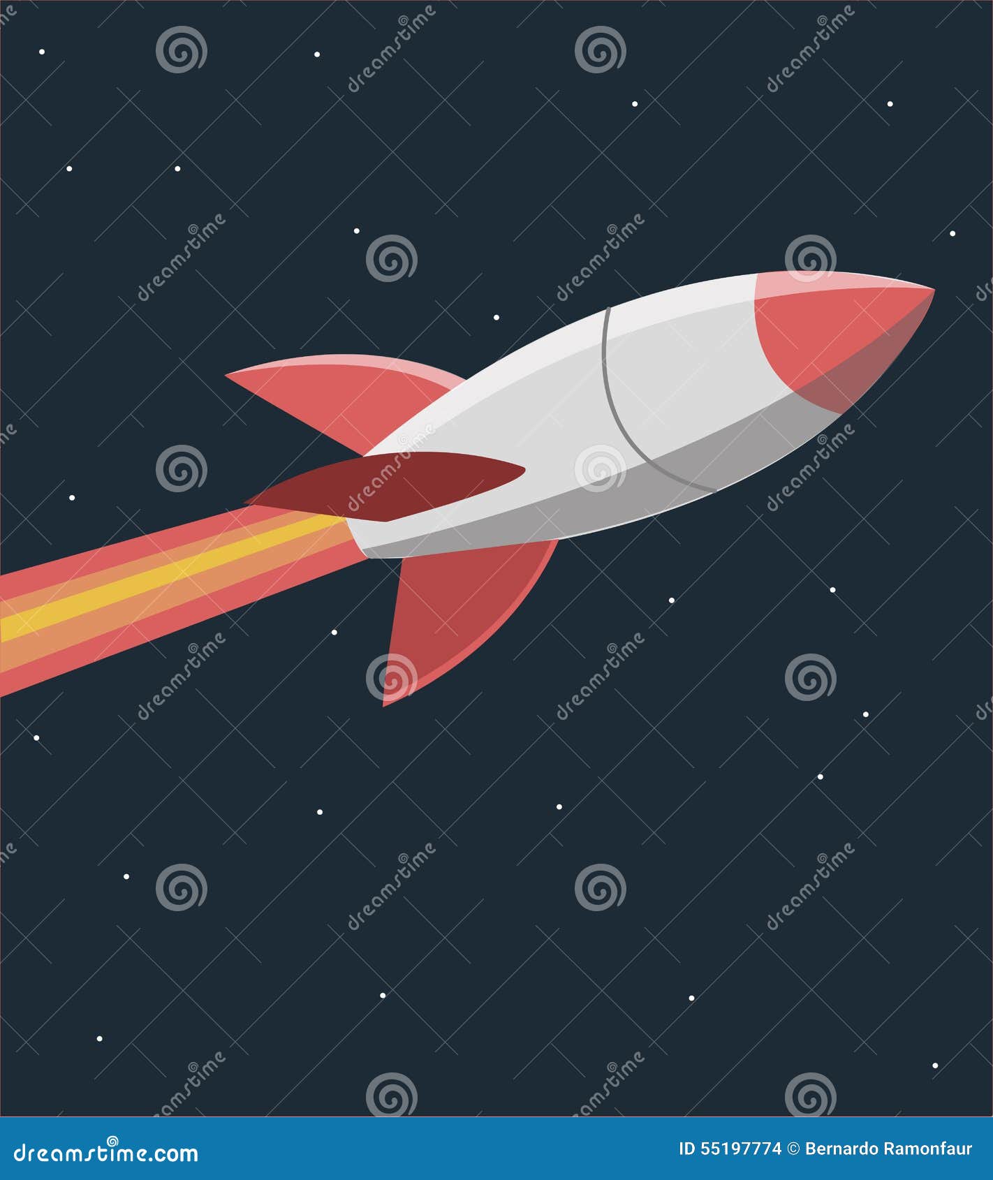 Missile in the sky stock vector. Illustration of missile - 55197774