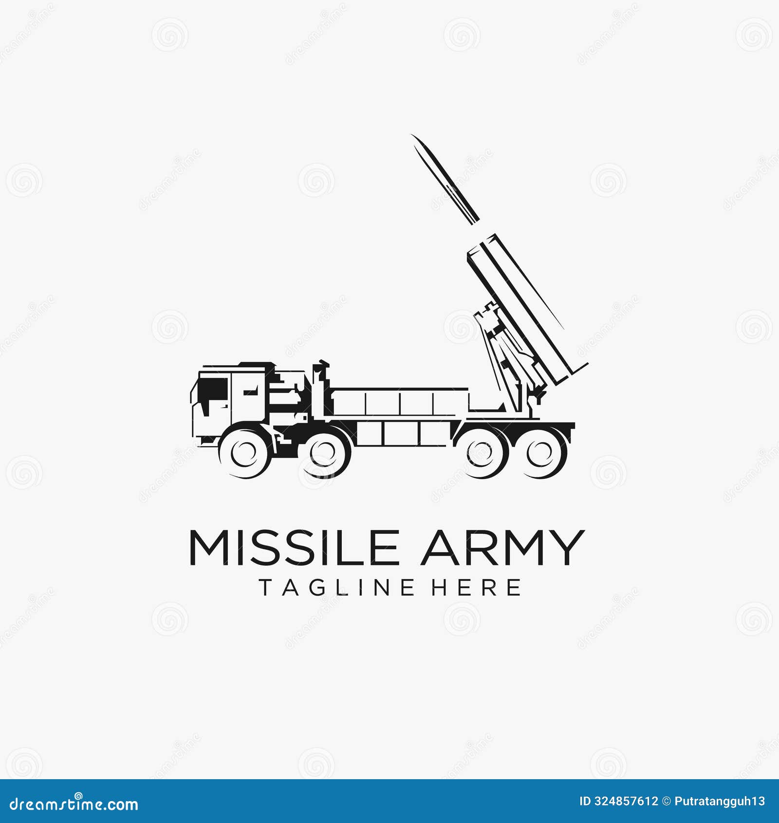 Missile Vehicle In Realistic Style. Rocket Artillery. Side, Front And ...