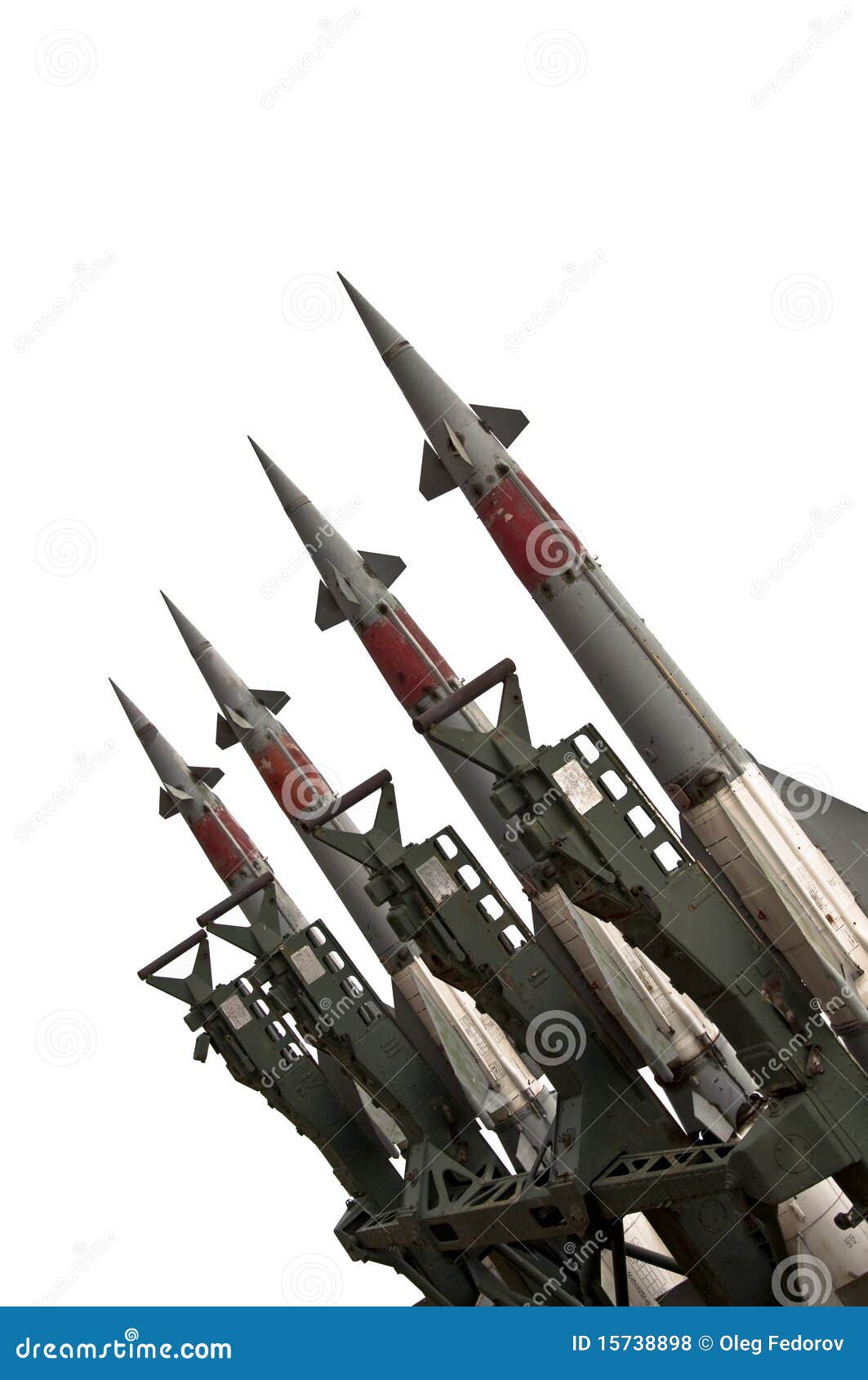 Several Combat Missiles Isolated On A White Background. Missile Weapons ...
