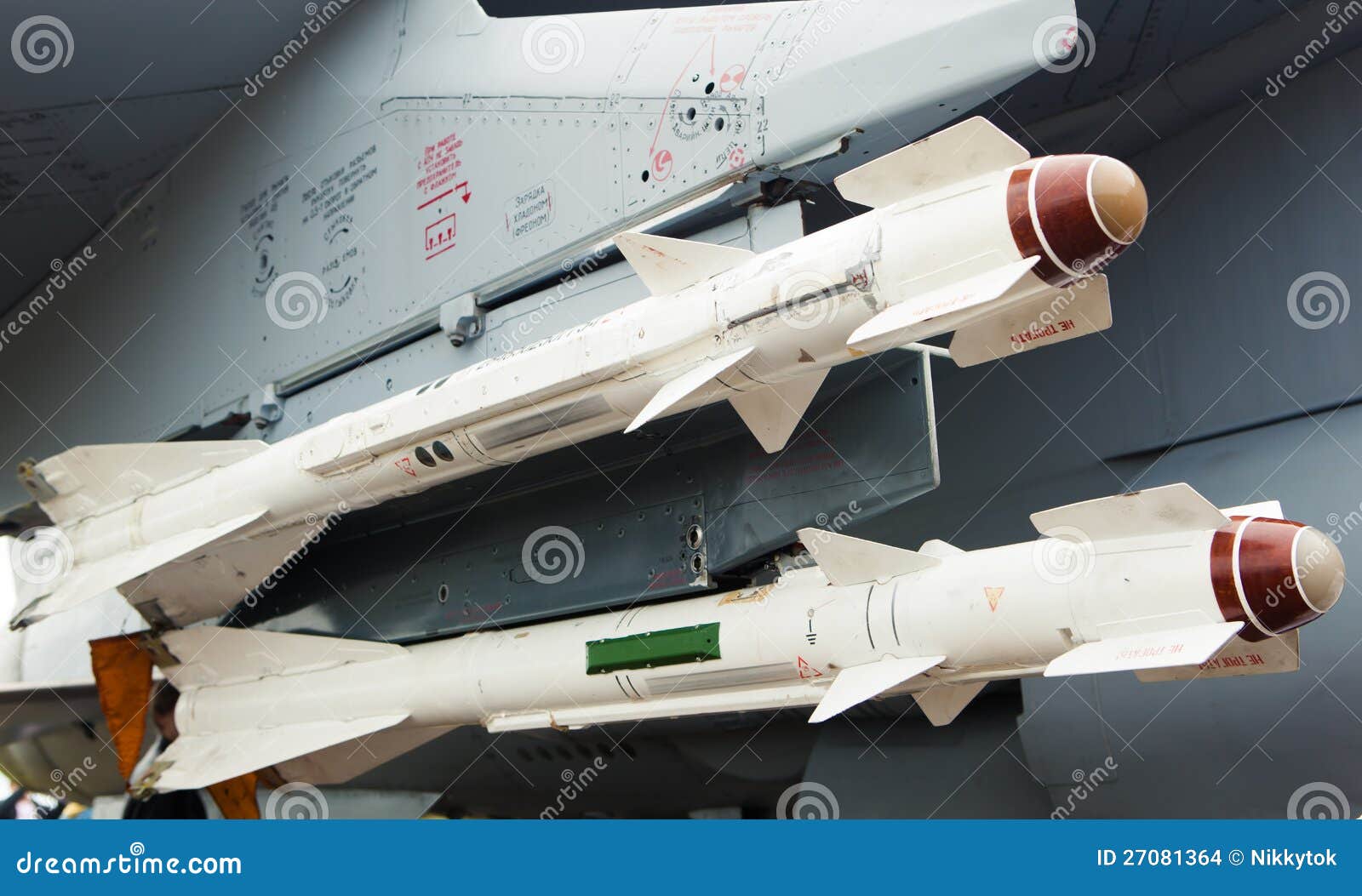 Missiles on the aircraft stock photo. Image of rocket - 27081364