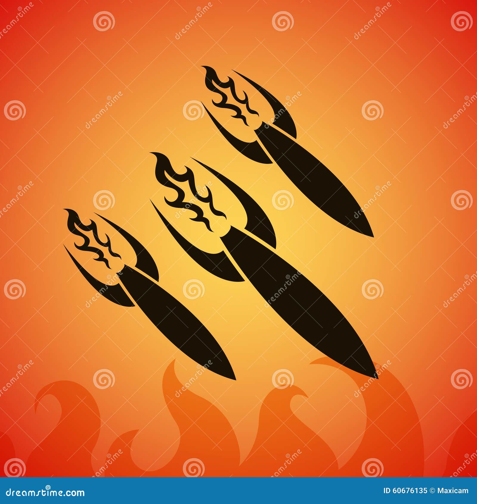 Missiles are falling stock vector. Illustration of missile - 60676135