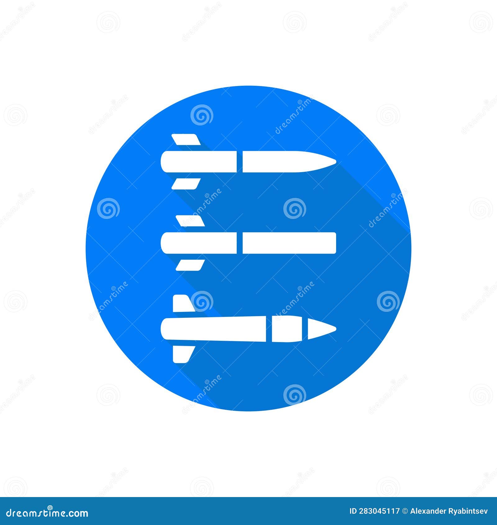 Missiles Flat Style Vector Icon. Combat Rockets Weapon Illustration. Stock Vector - Illustration ...