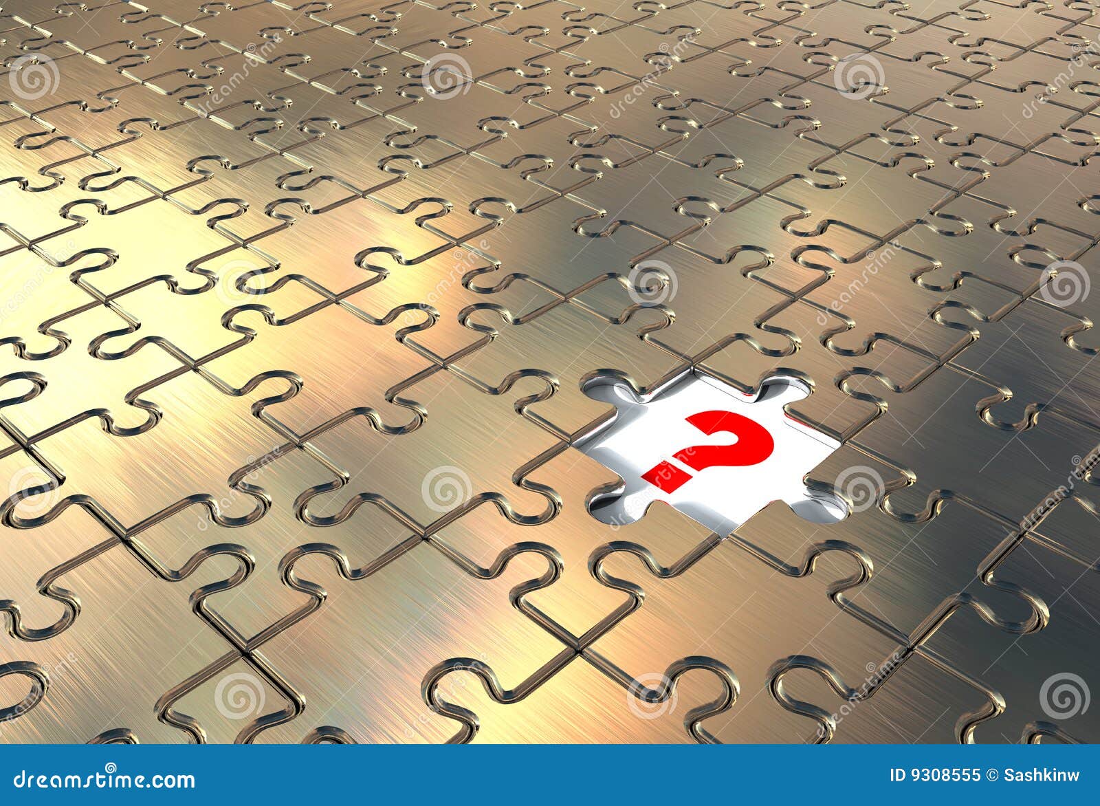 Missing Element of Gold Puzzle Stock Illustration - Illustration of ...