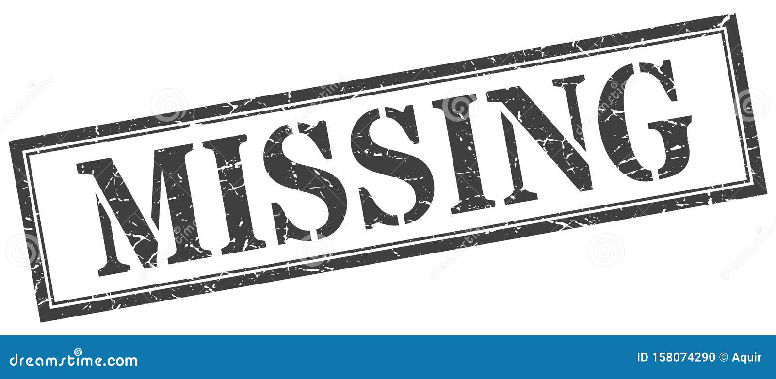 Missing stamp stock vector. Illustration of grey, white - 158074290
