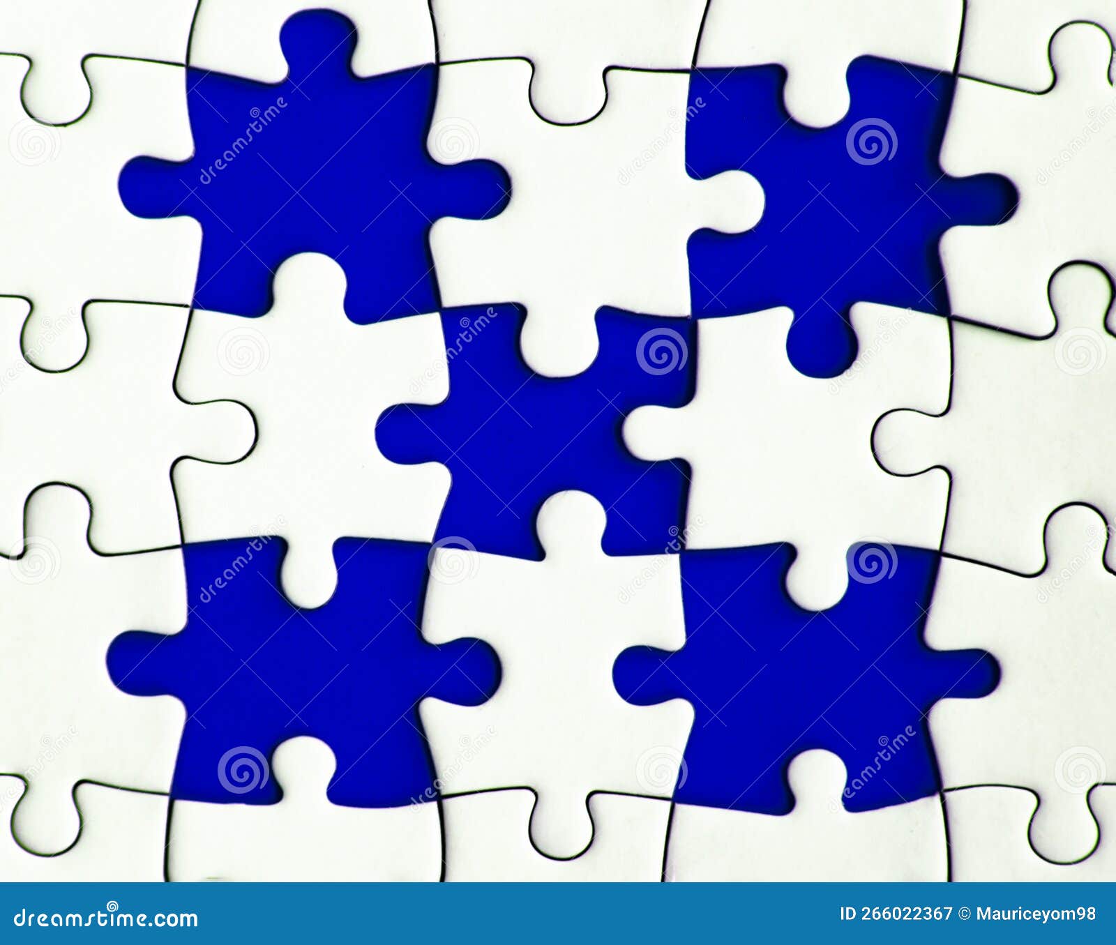 Missing Jigsaw Puzzle on Blue Background with Customizable Space for ...
