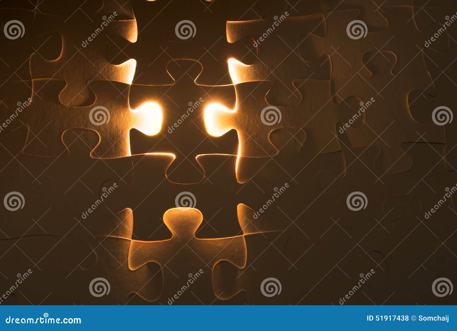 Missing Jigsaw Puzzle Piece with Light Glow Stock Photo - Image of ...