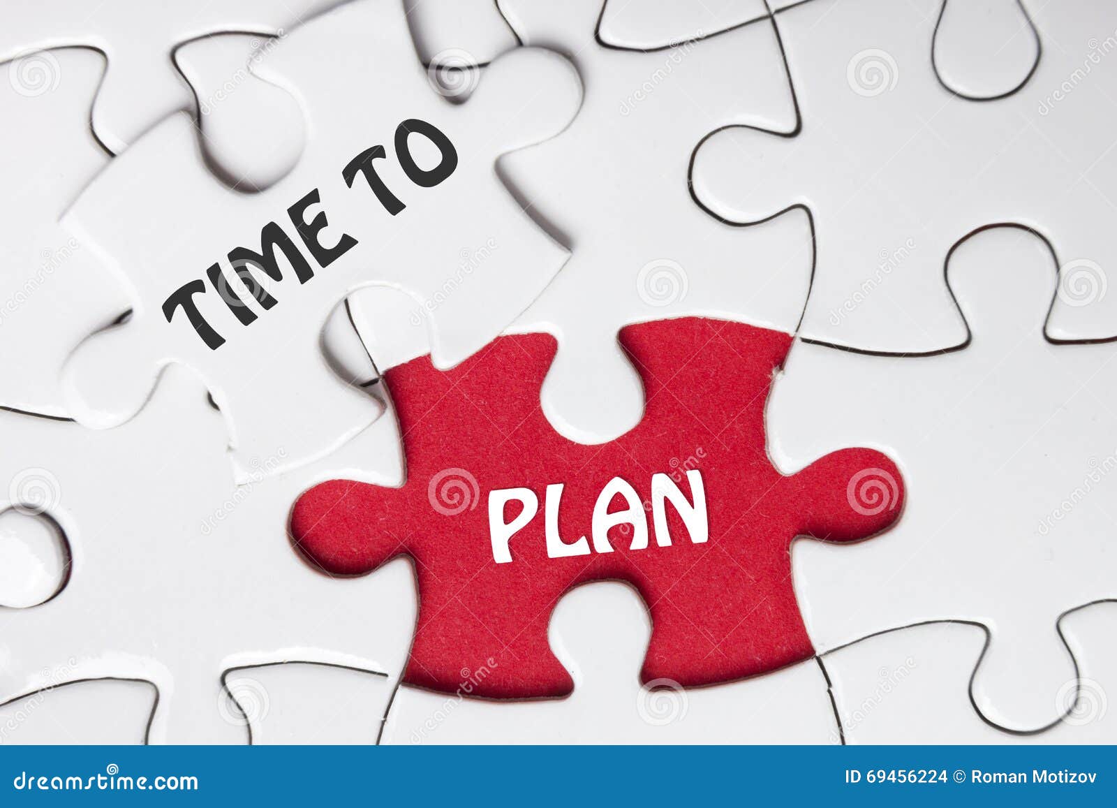 Missing Jigsaw Puzzle with Time To Plan Concept Stock Photo - Image of ...