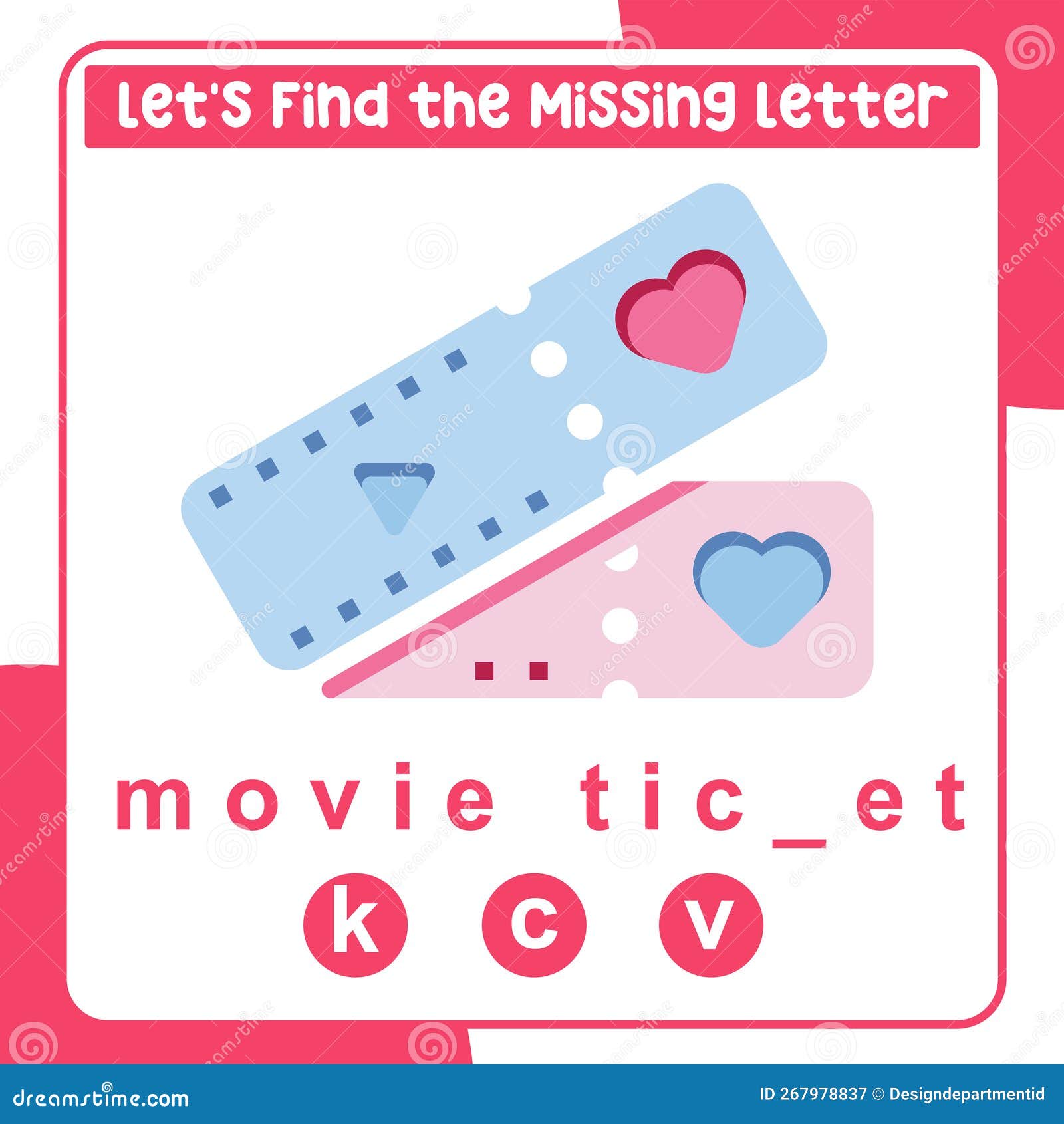 Complete the Missing Letter Worksheet. Movie Ticket Valentine’s Edition ...