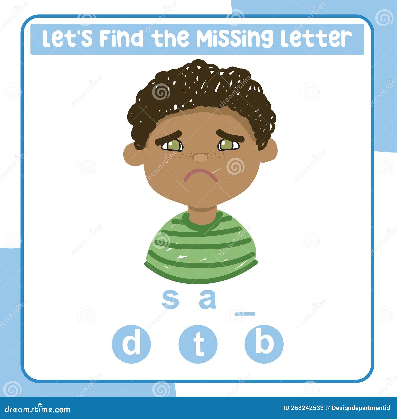 Complete the Missing Letter for Feeling Expression Sad in English ...