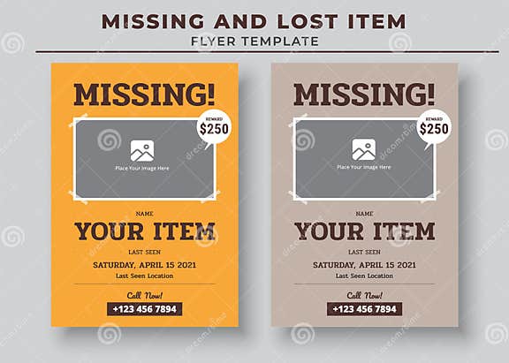 Missing and Lost Item Flyer Template, Missing Poster, Lost Pet Flyer ...