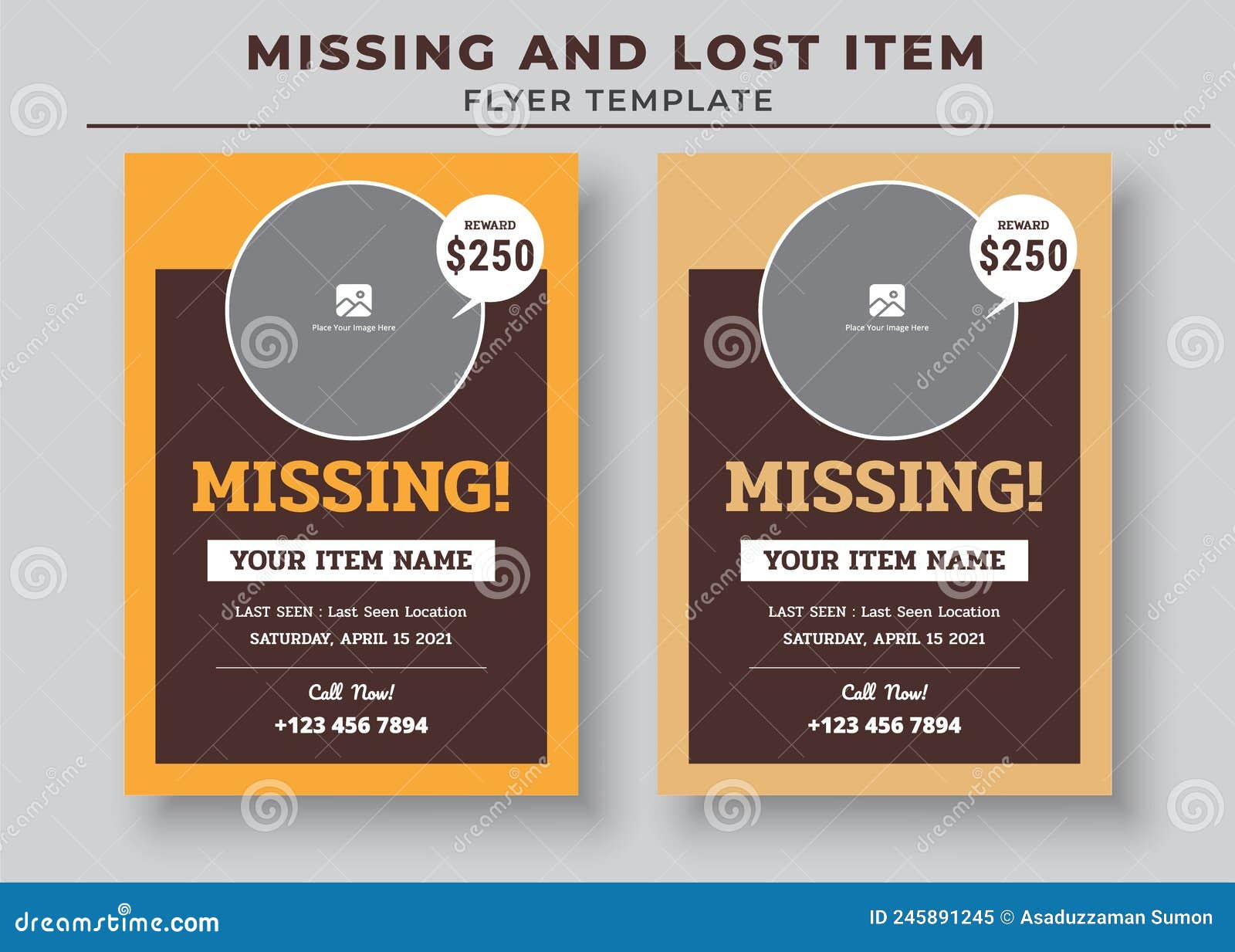 Missing and Lost Item Flyer Template, Missing Poster, Lost Pet Flyer ...