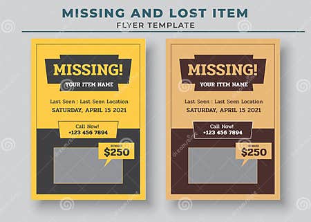 Missing and Lost Item Flyer Template, Missing Poster, Lost Pet Flyer ...