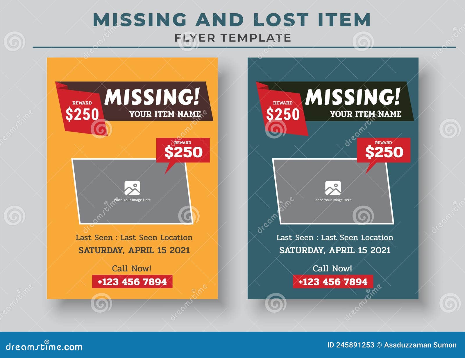 Missing and Lost Item Flyer Template, Missing Poster, Lost Pet Flyer ...