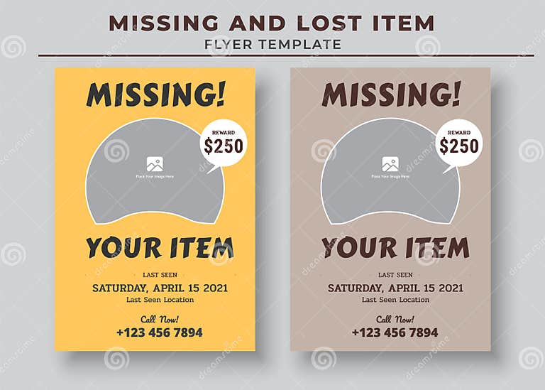 Missing and Lost Item Flyer Template, Missing Poster, Lost Pet Flyer ...
