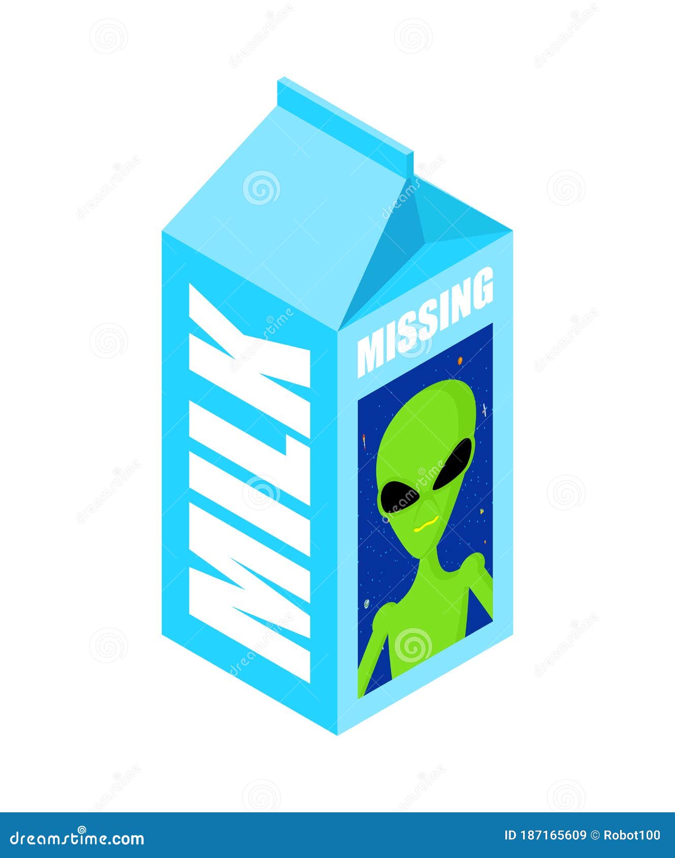 Milk Box Missing Alien. Search for Missing UFO on Milk Packaging ...