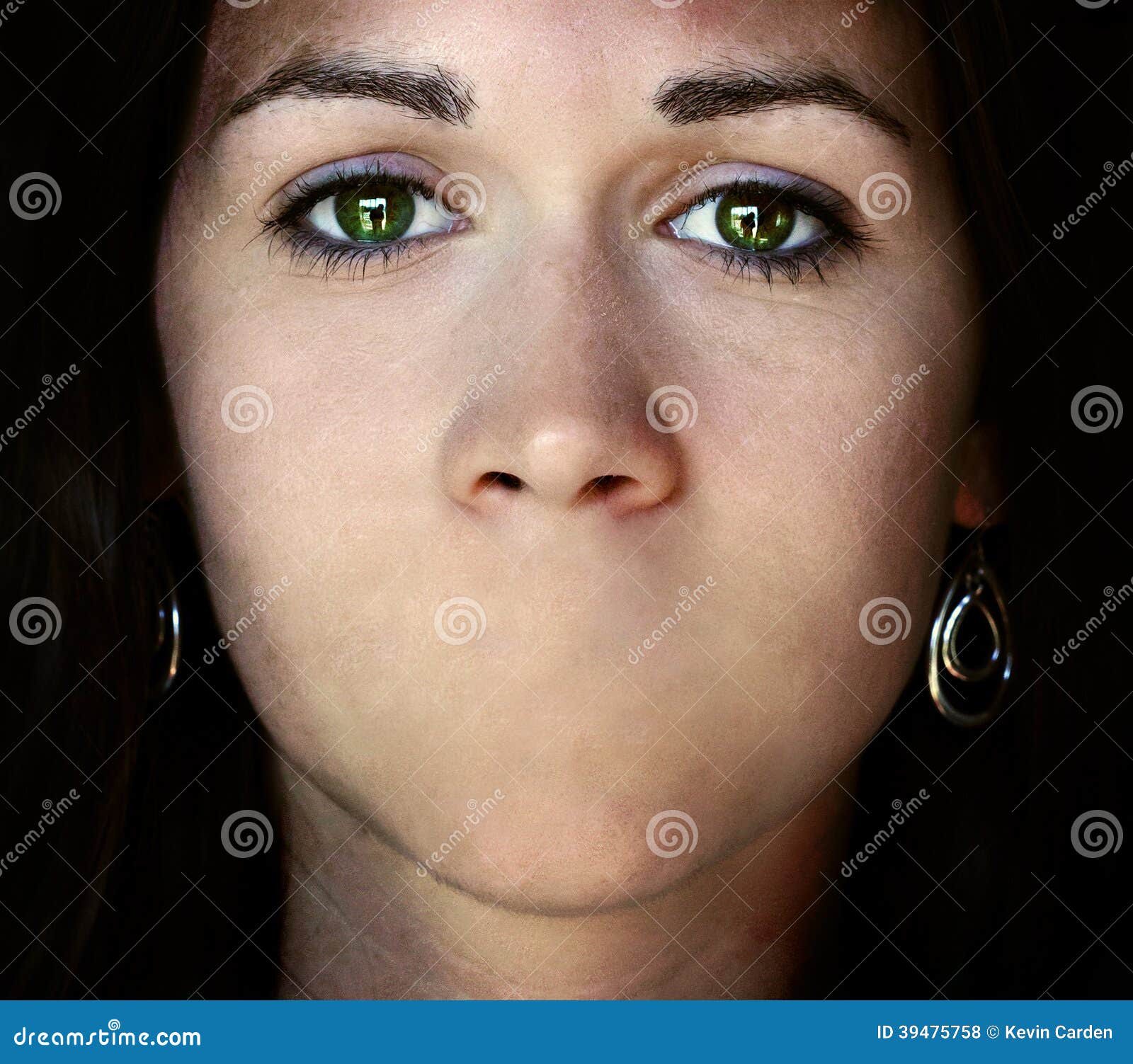 Missing mouth. stock photo. Image of eyes, girl, alone - 39475758
