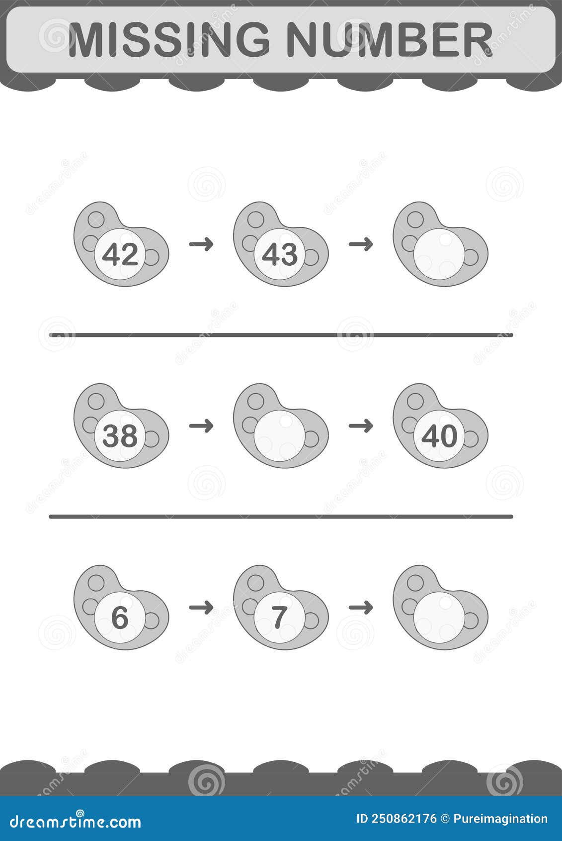 Missing Number with Art Palette. Worksheet for Kids Stock Vector ...