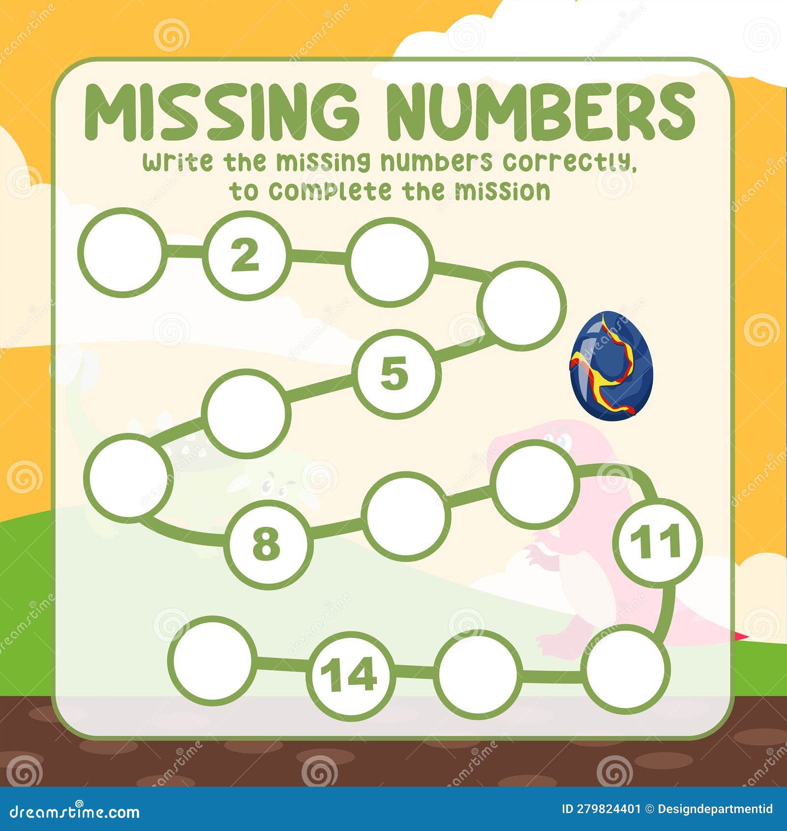 Missing Number Worksheet for Preschool Children. Write the Missing ...