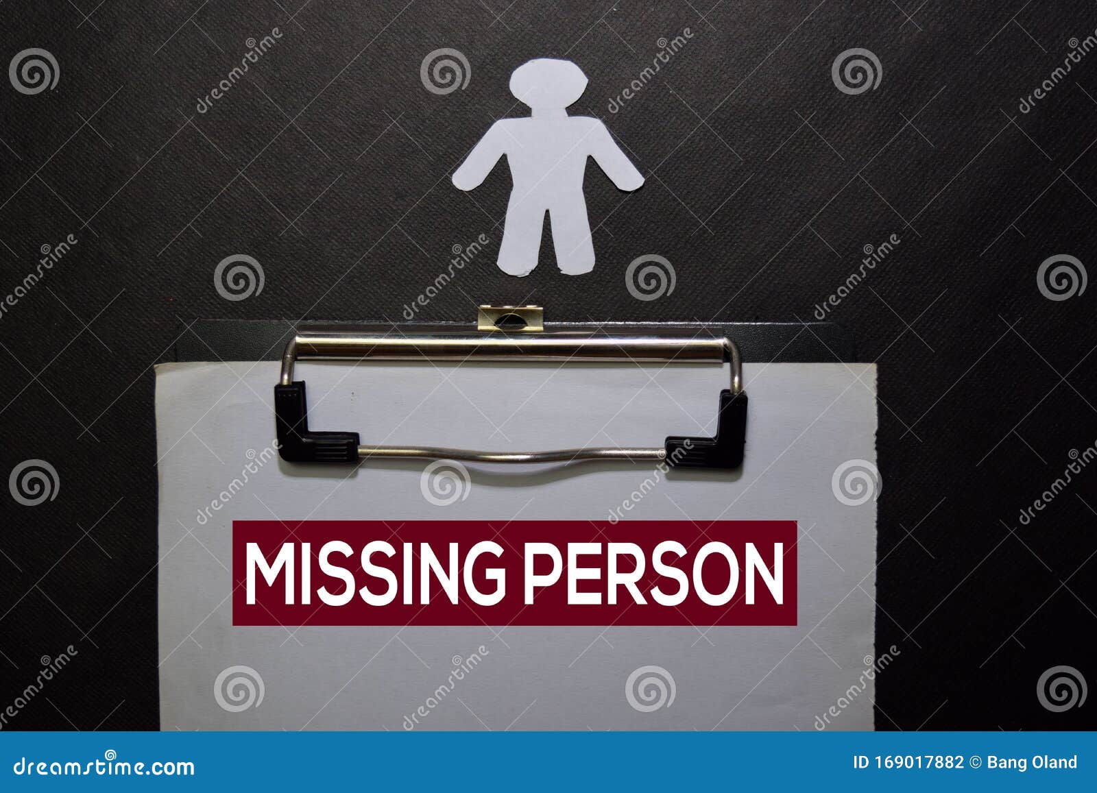 Missing Person Write on a Book Isolated on Black Table Stock Photo ...