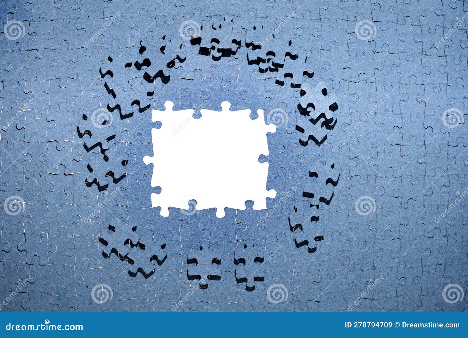 Missing Puzzle Piece, Unfinished Puzzles with Free Space in the Center ...