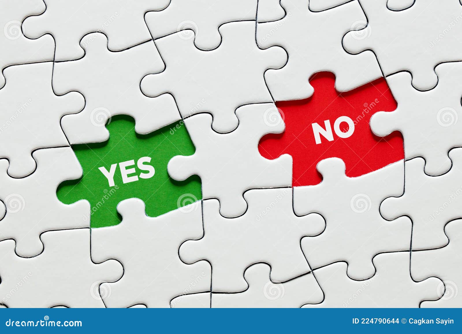 Missing Puzzle Pieces with the Words Yes Versus No. Positive or ...