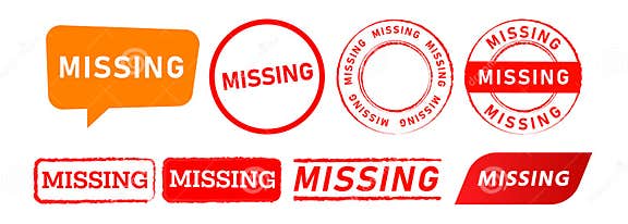 Missing Rectangle Circle Stamp and Speech Bubble Sign for Information ...