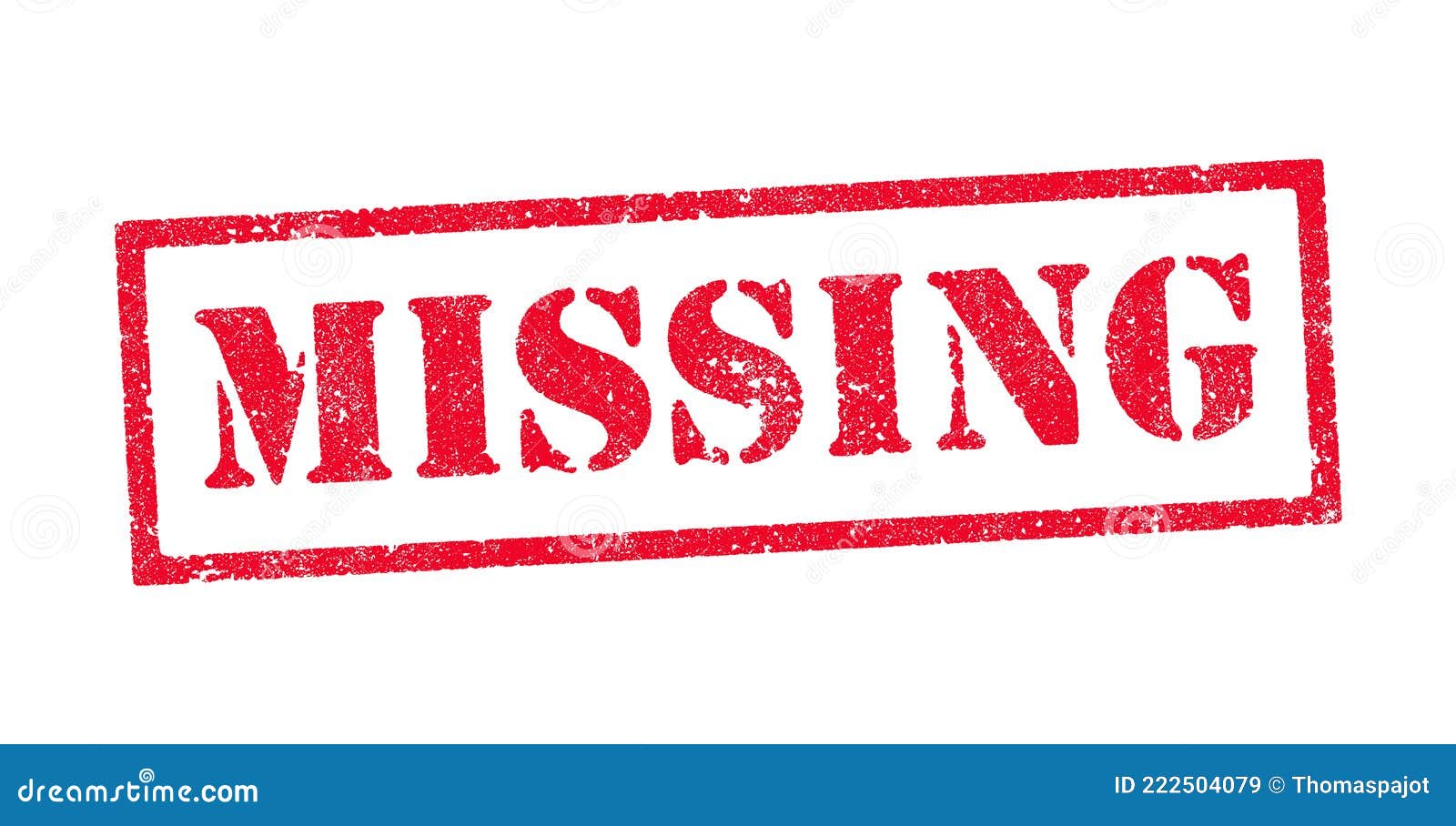 Missing Red Ink Stamp stock vector. Illustration of grunge - 222504079