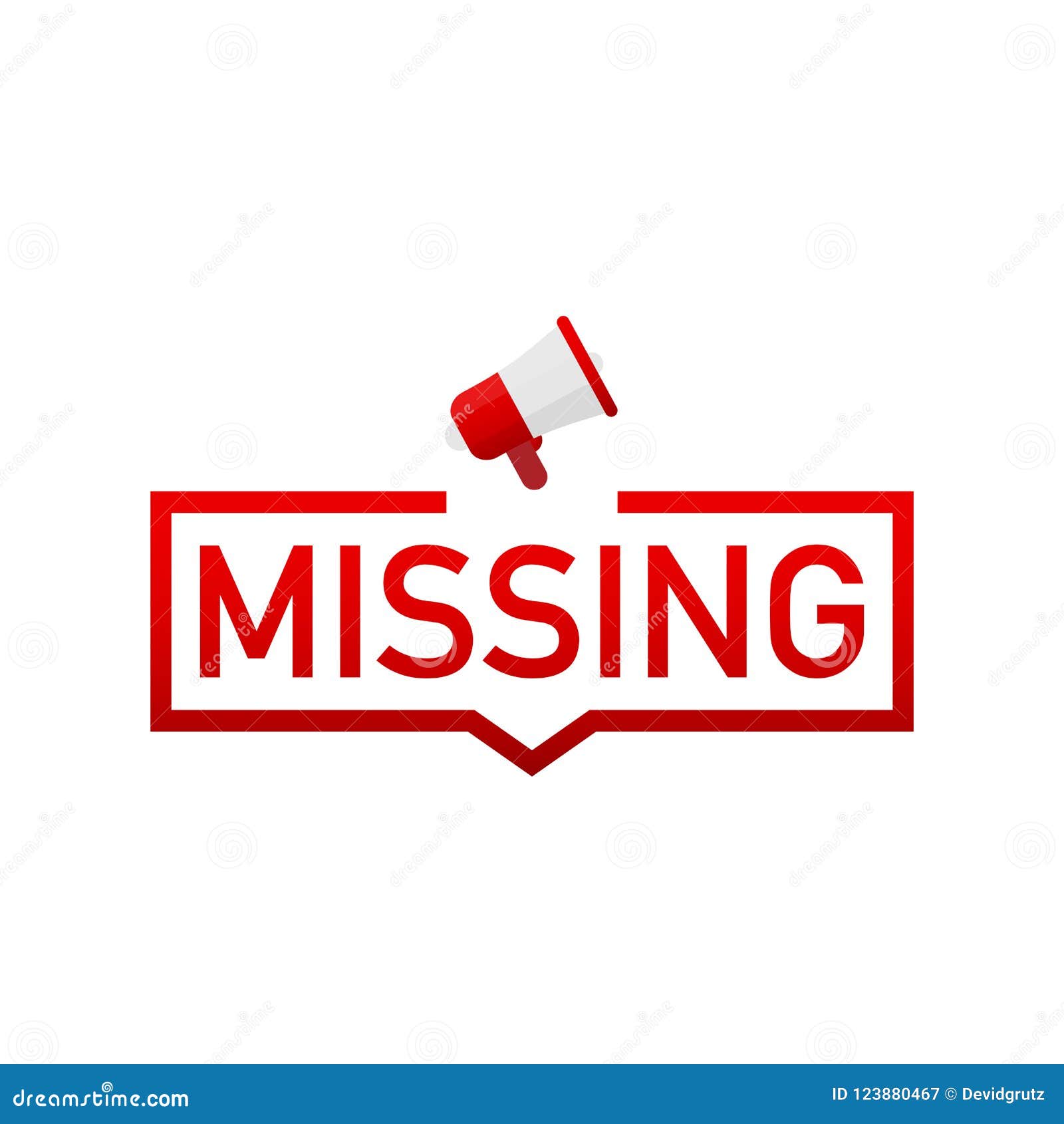 Missing Red Label on White Background. Stock Vector - Illustration of ...