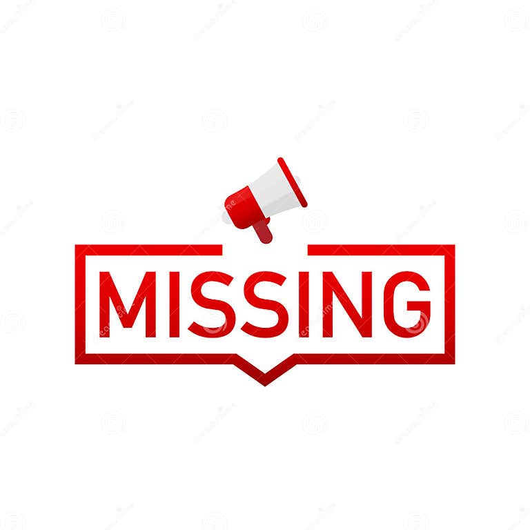 Missing Red Label on White Background. Stock Vector - Illustration of ...