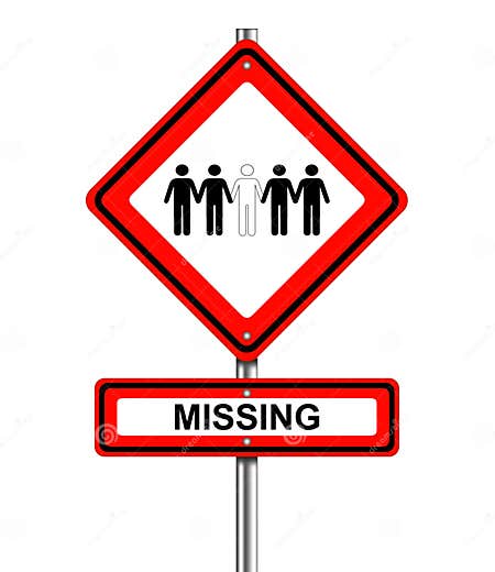 Missing on Road Sign stock illustration. Illustration of road - 46974867