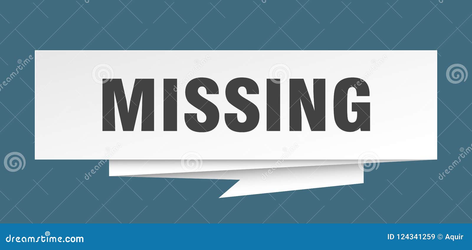 Missing stock vector. Illustration of design, seal, vector - 124341259