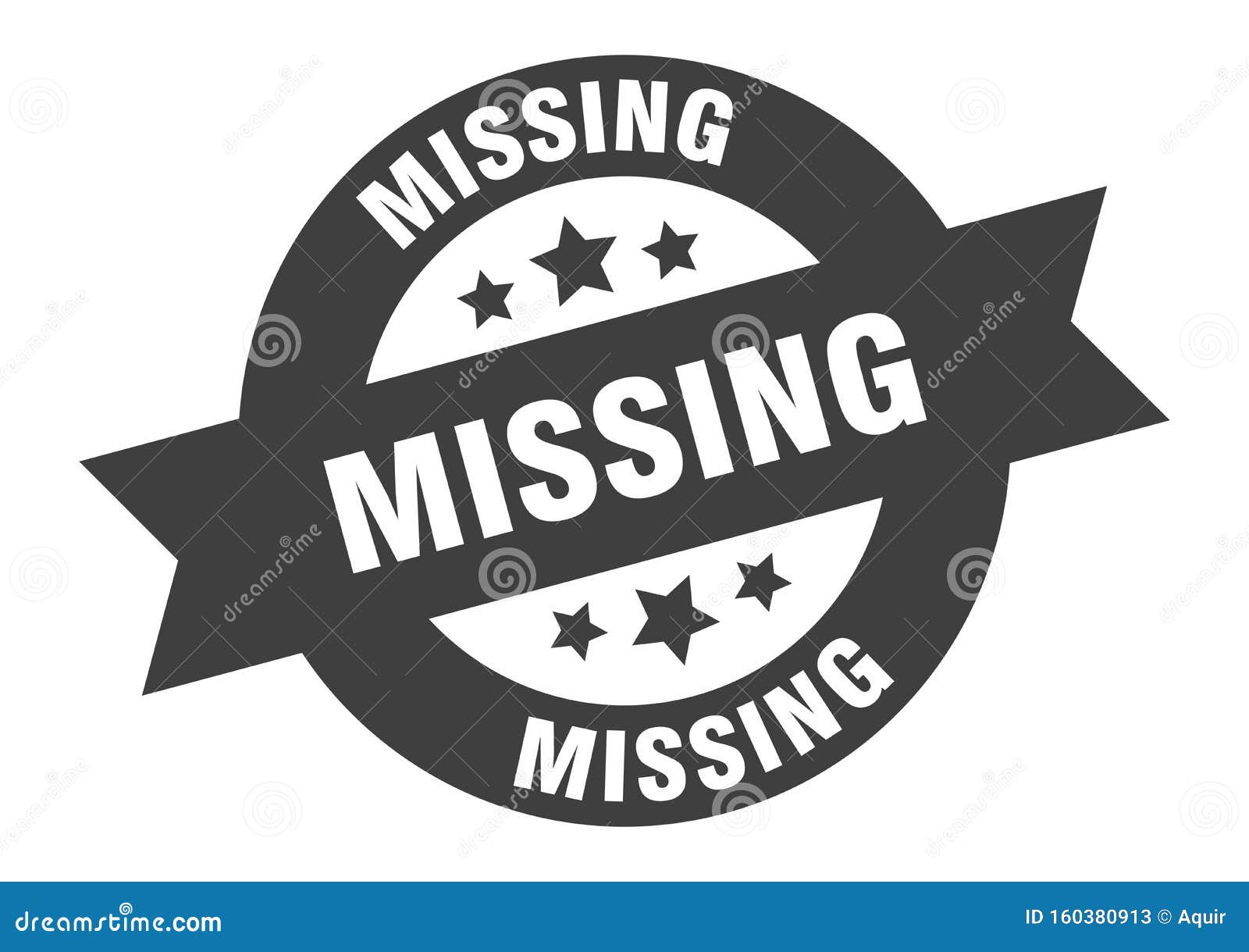 Missing sign stock vector. Illustration of grey, vector - 160380913