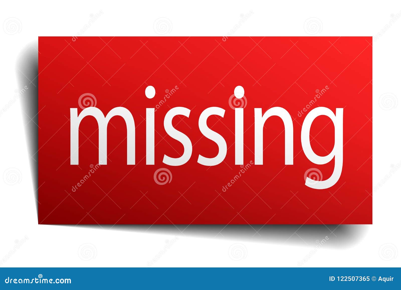 Missing sign stock vector. Illustration of sign, square - 122507365
