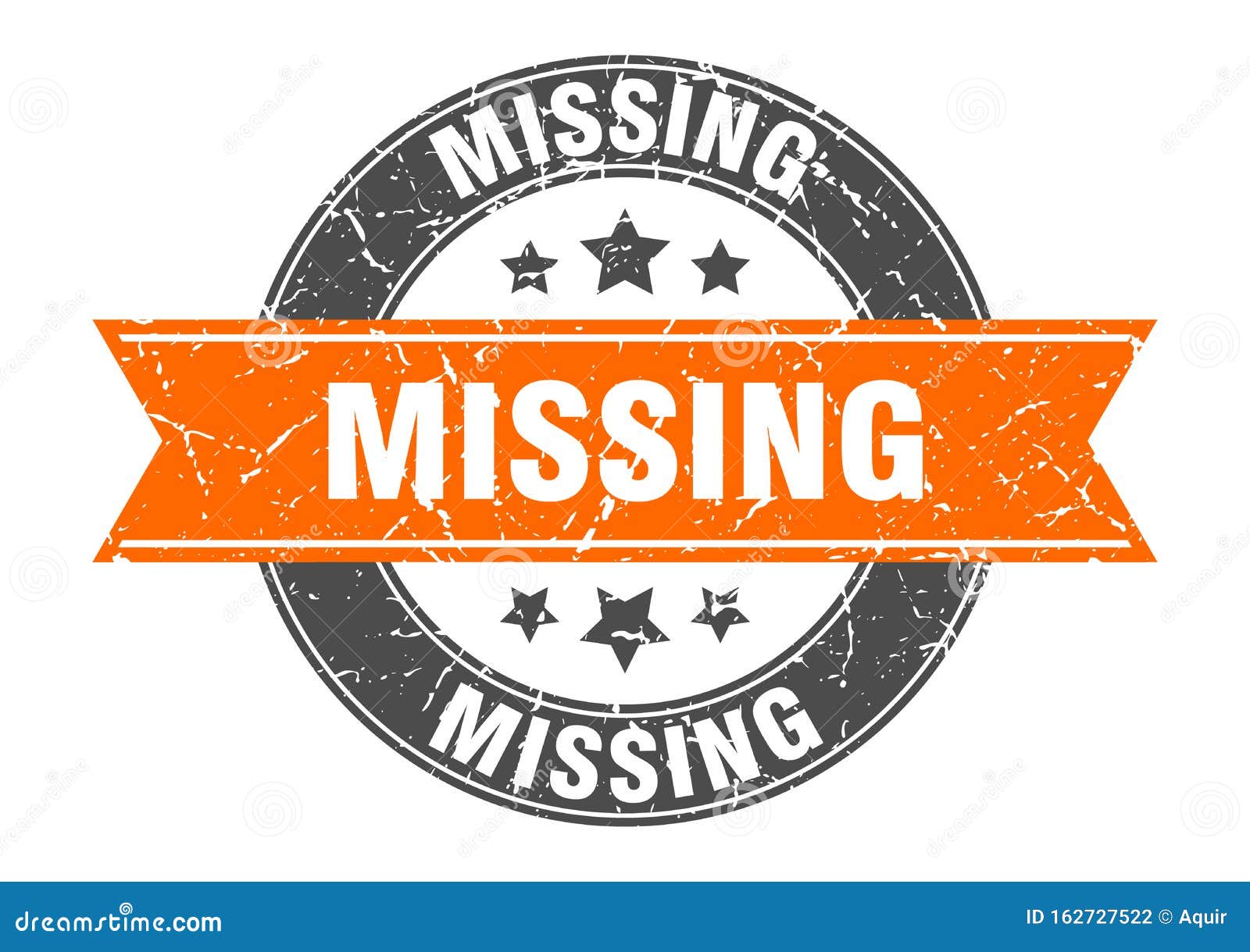 Missing stamp stock vector. Illustration of ribbon, grunge - 162727522