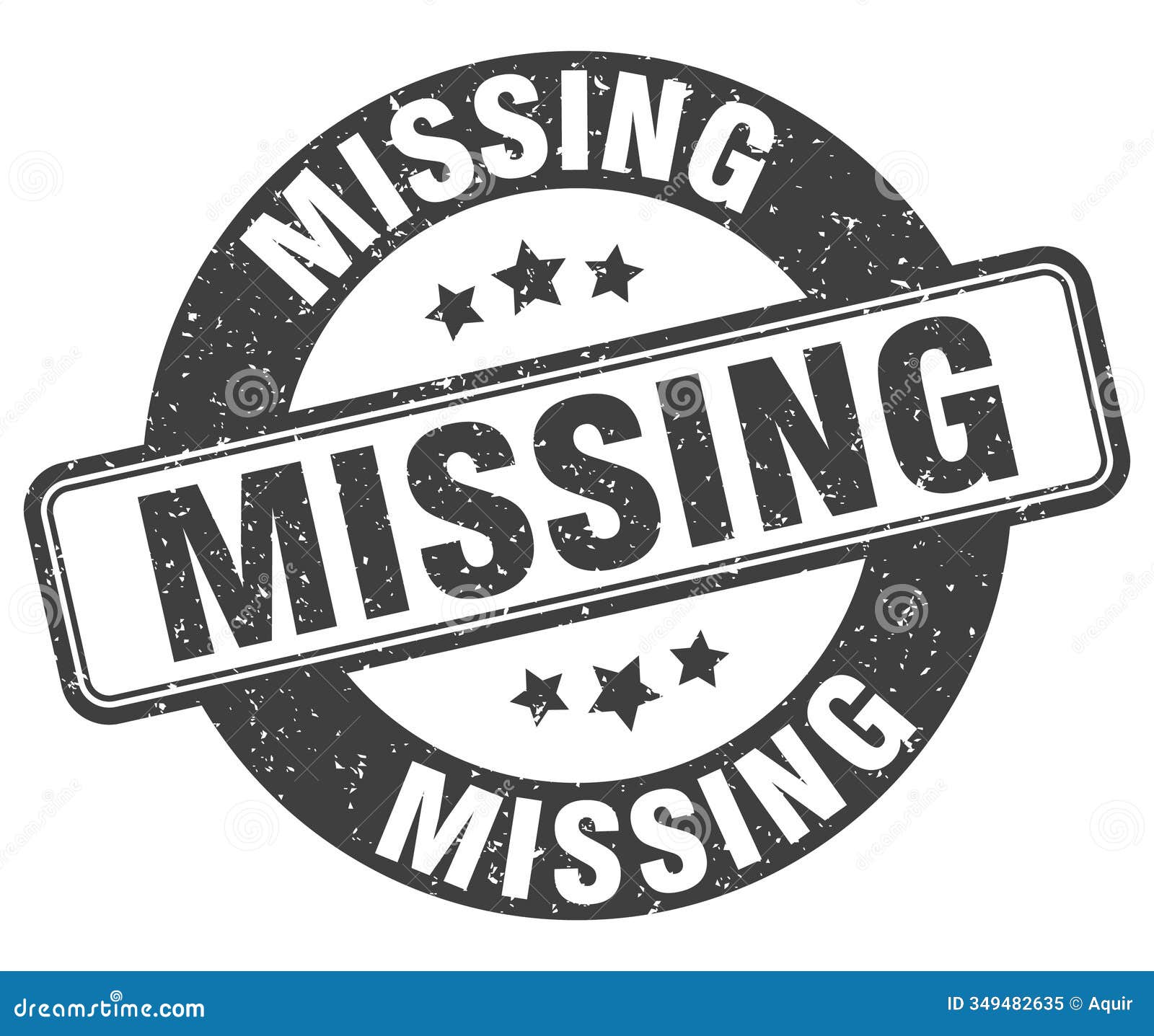 Missing Stamp. Missing Label. Round Grunge Sign Stock Vector ...