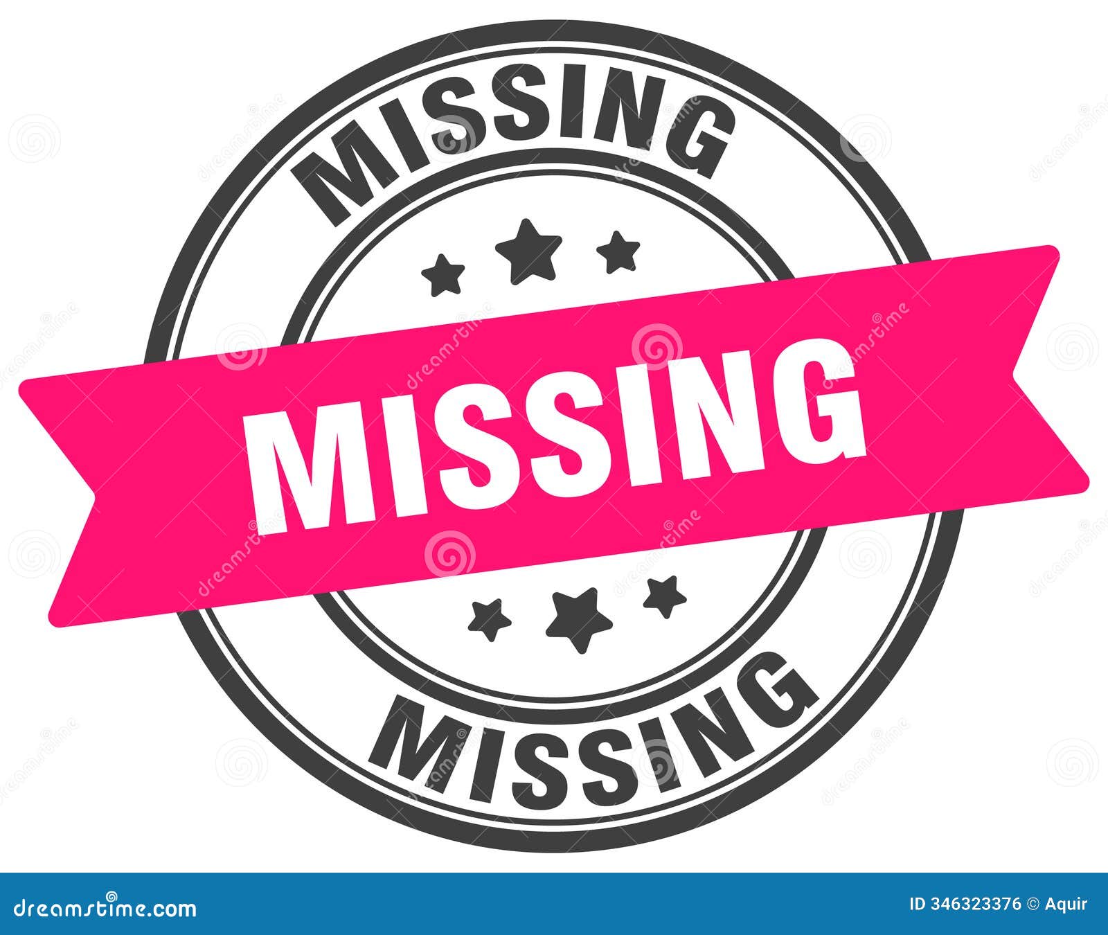 Missing Stamp. Missing Label on Transparent Background. Round Sign ...