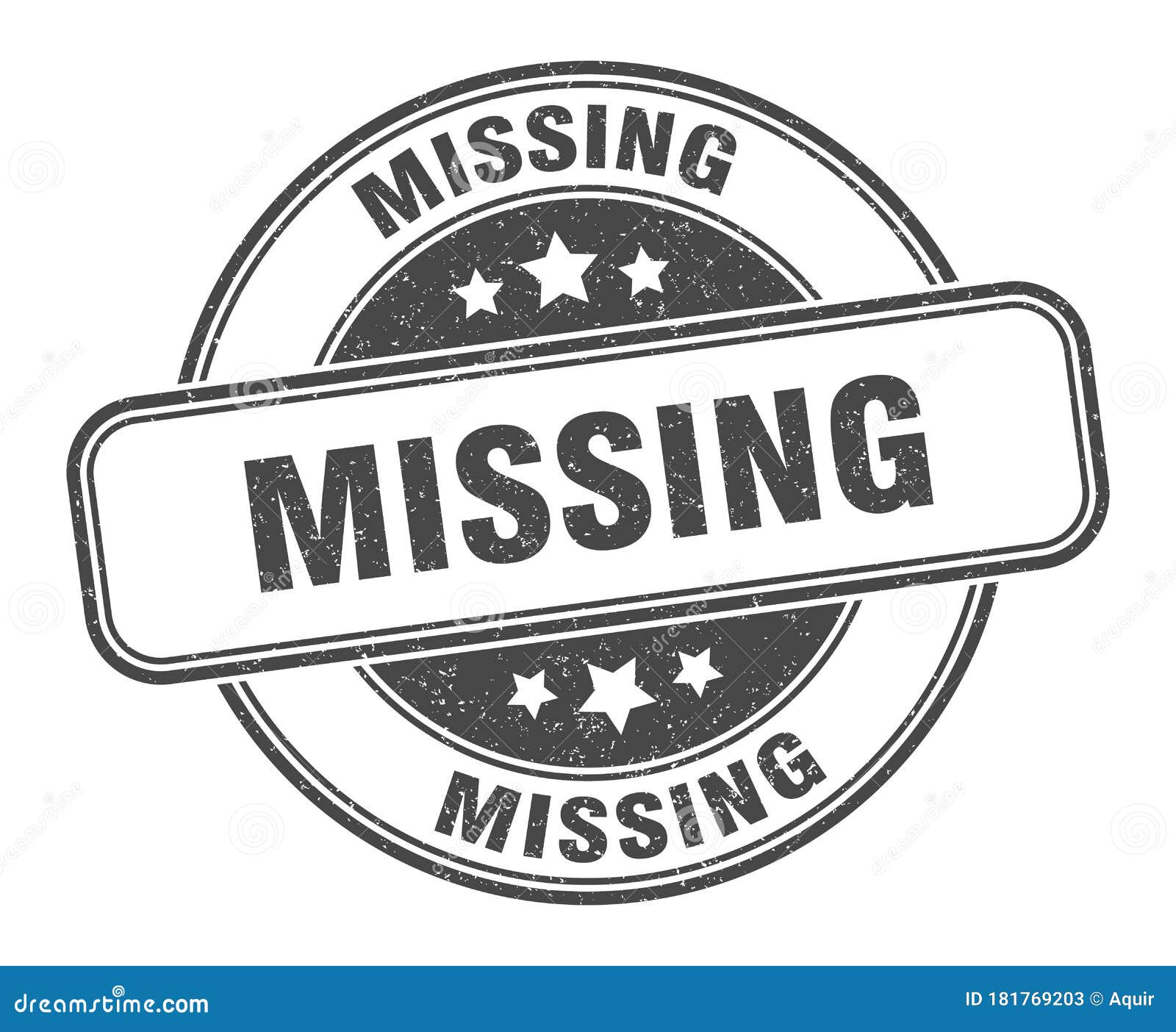 Missing Stamp. Missing Round Grunge Sign Stock Vector - Illustration of ...