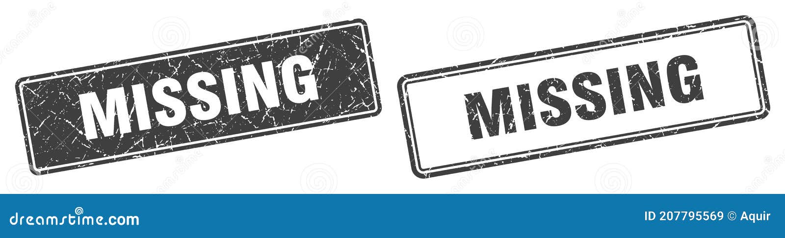 Missing Stamp Set. Missing Square Grunge Sign Stock Vector ...
