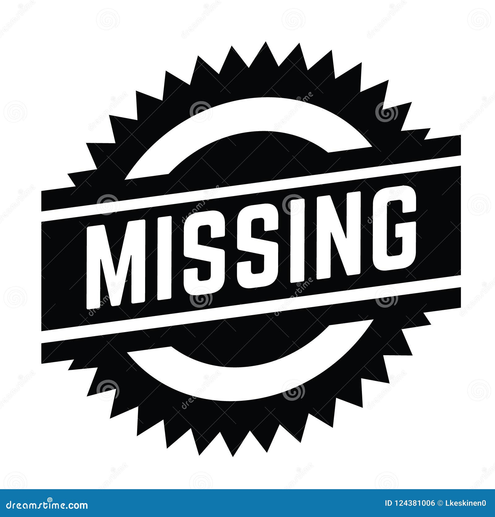 Missing stamp on white stock vector. Illustration of label - 124381006