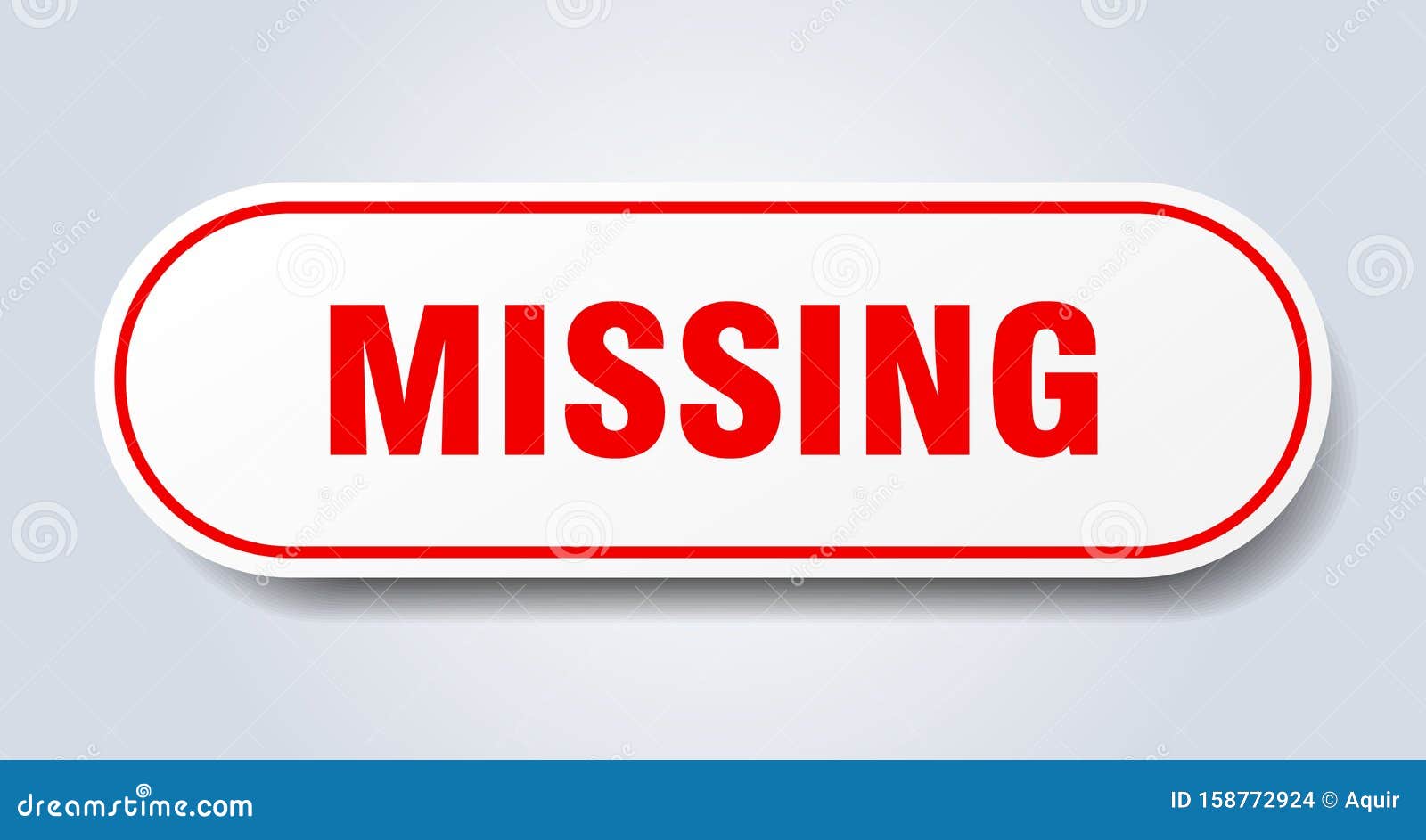 Missing sticker. stock vector. Illustration of sign - 158772924