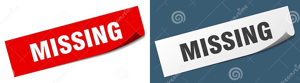 Missing Sticker. Missing Sign Set Stock Vector - Illustration of peel ...