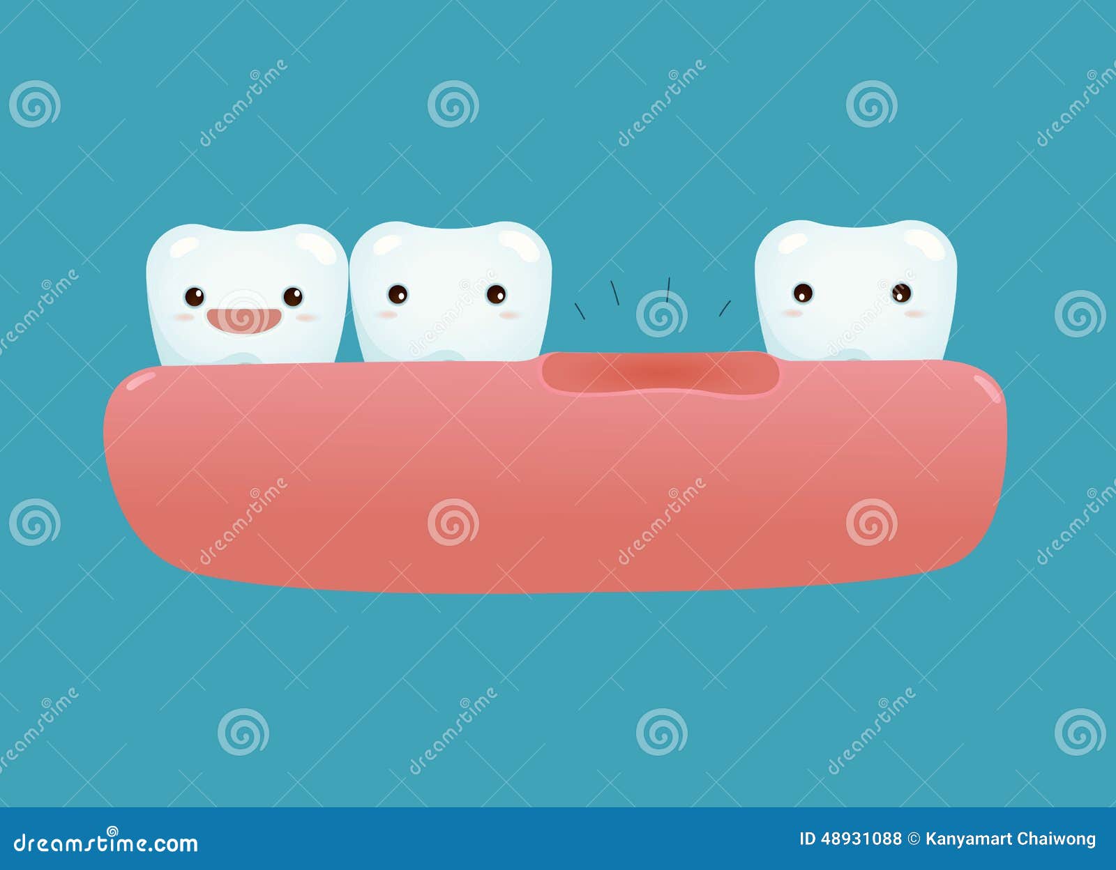 Missing Tooth - Cartoon Vector Outline Style | CartoonDealer.com #91112429
